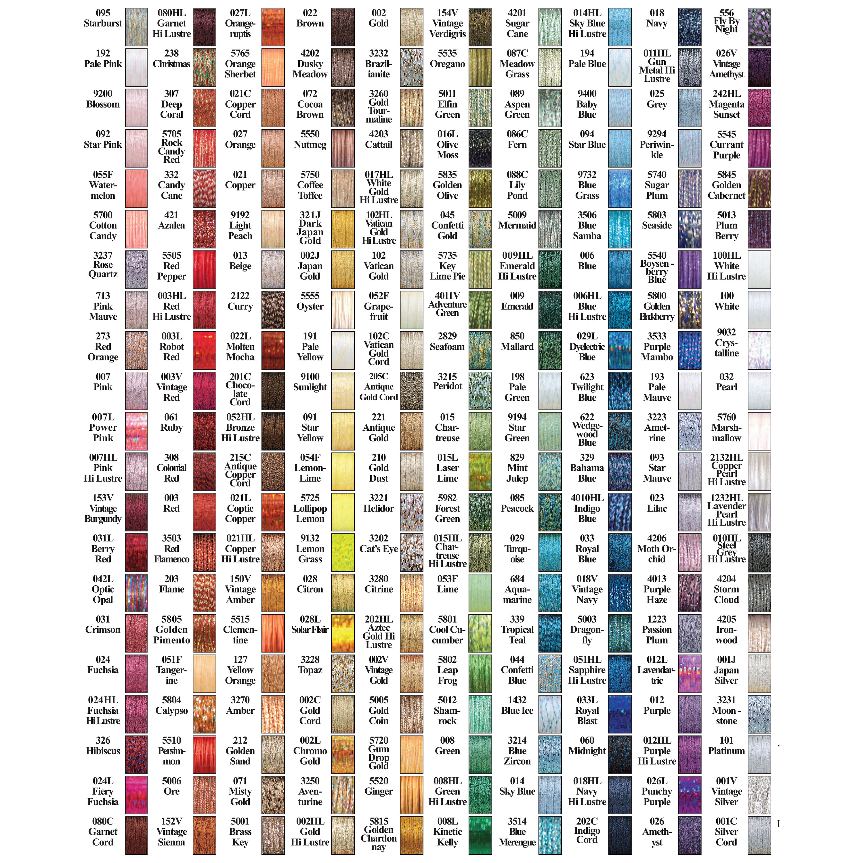 Kreinik Metallic #4 Very Fine Braid Colours 001-421 11 Meter / 12 Yard ...