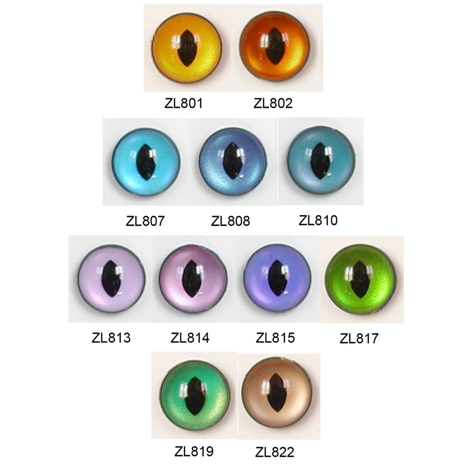 1 Pair 16mm Article ZL Plastic Sew on Eyes Oval Slit Pupils - Etsy
