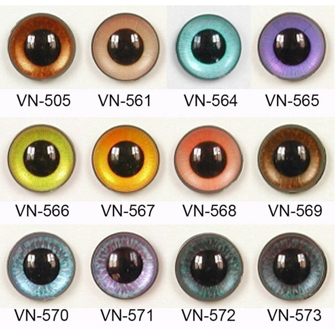 1 Pair 14mm Article VN Plastic Safety Eyes Round Pupils Doll Puppet ...