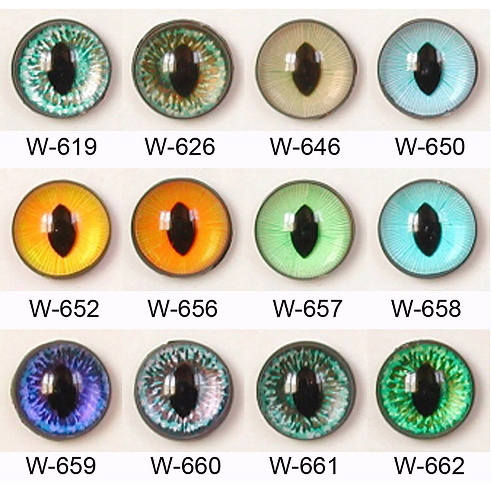 1 Pair 30mm Article W Plastic Sew on Eyes Oval Pupils Cats Dragons ...