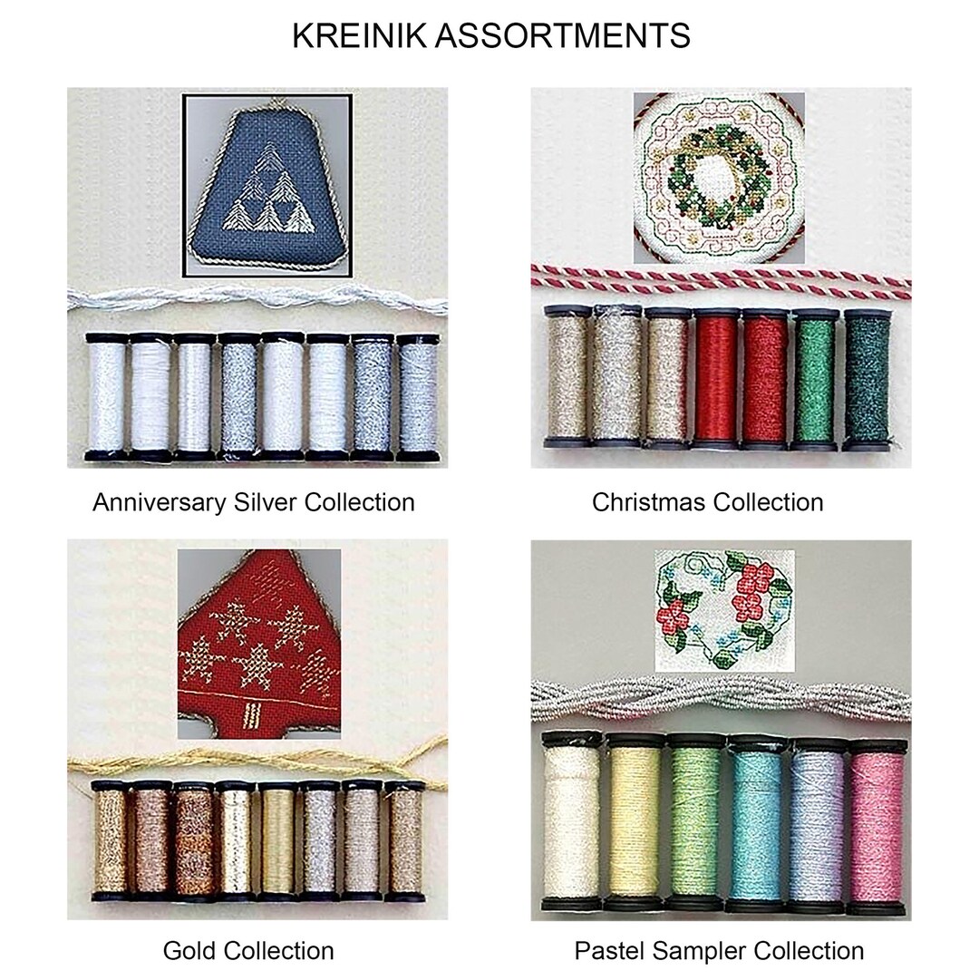 Kreinik Metallic Thread Assortment Available in 4 Collections Gold ...