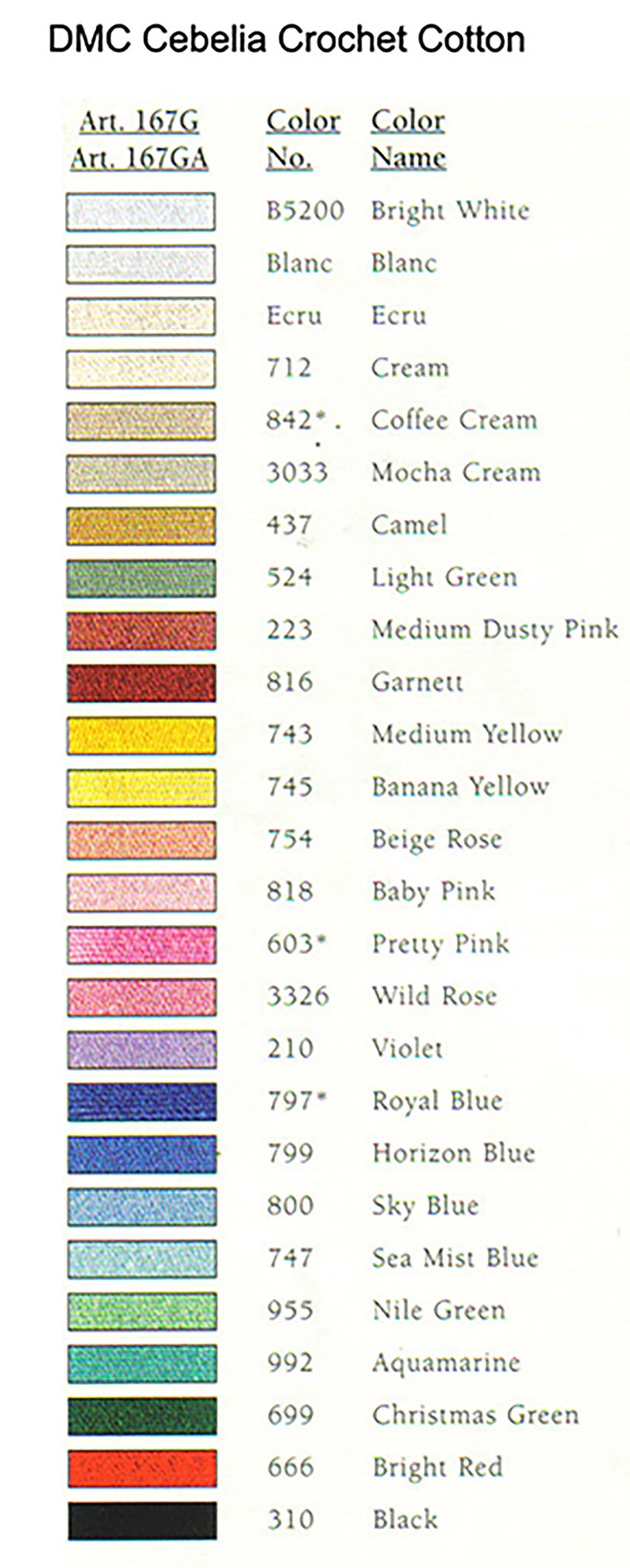 10 Balls DMC Cebelia Crochet Cotton Mixed Colours Sizes 10 20 | Etsy