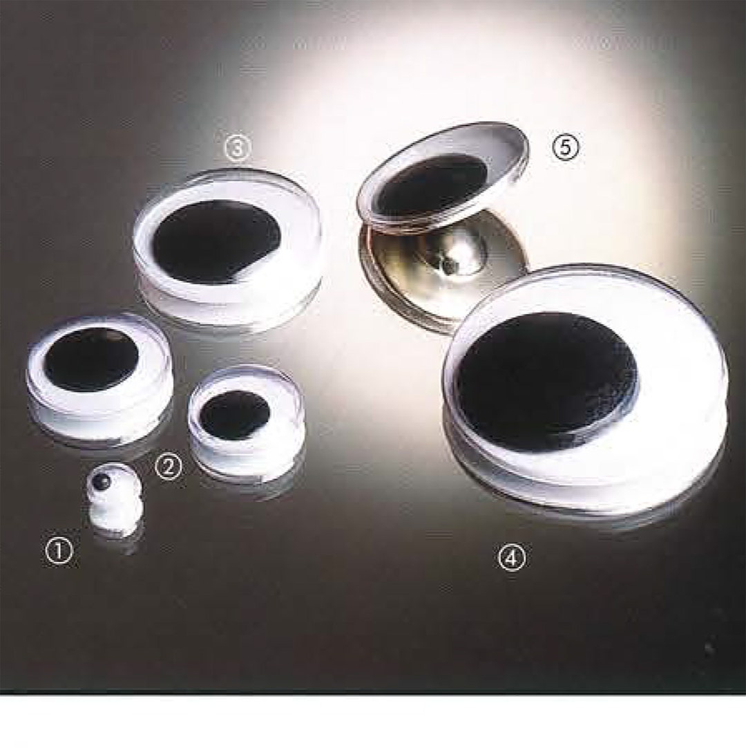 25 Pair 12mm Moving Plastic Character Eyes With Adhesive Article ...