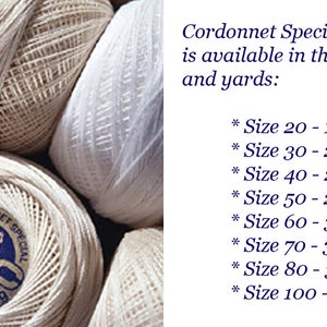1 Ball DMC Cordonnet Special White Ecru Crochet Cotton Size 20 - 100 ...