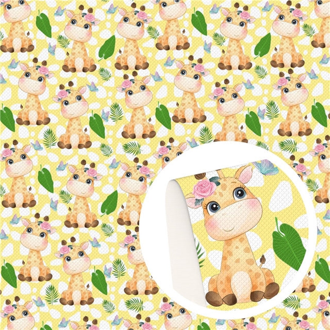 Spring Giraffes Faux Leather Sheet - Etsy