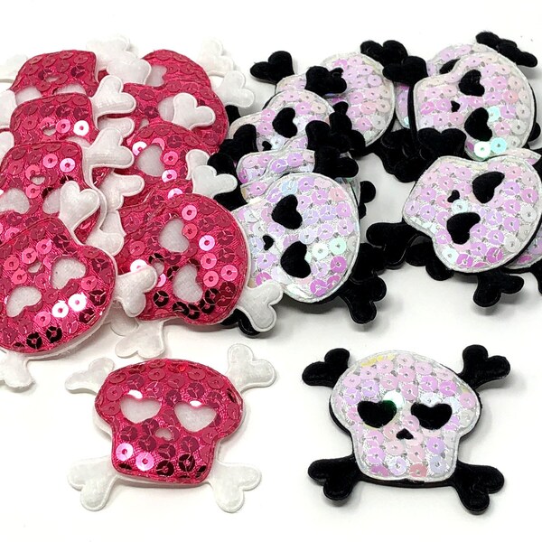 Sequin Applique Skull - Etsy