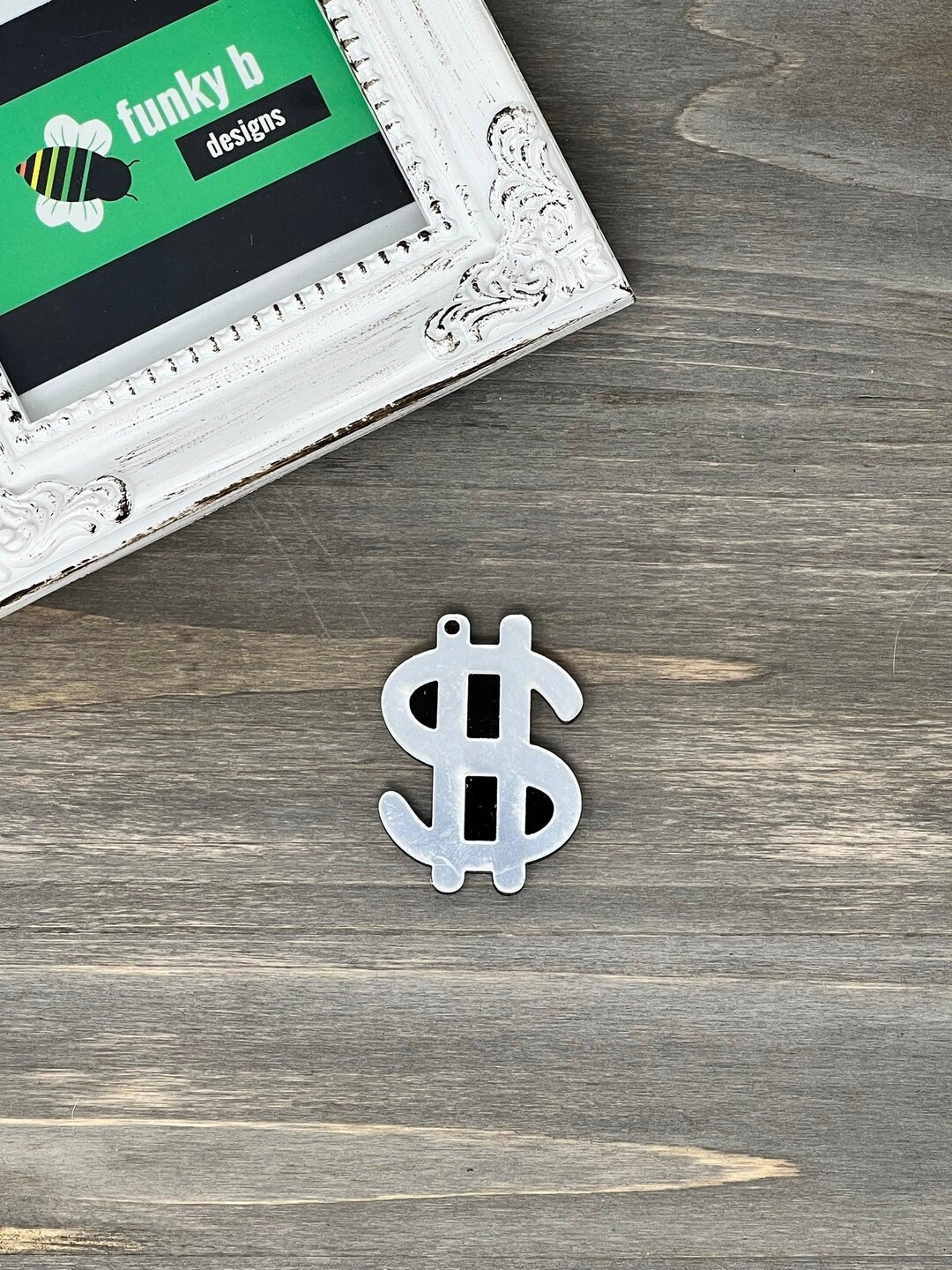 Silver Mirrored Dollar Sign Acrylic Charm - Etsy