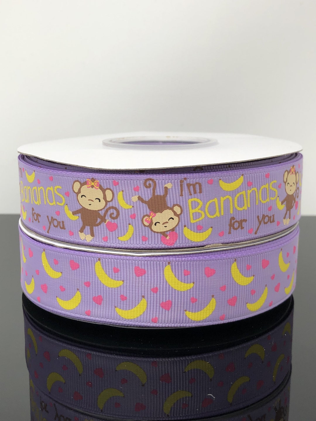 7/8” USDR Bananas for You Ribbon - Light Orchid - US Designer Ribbon ...