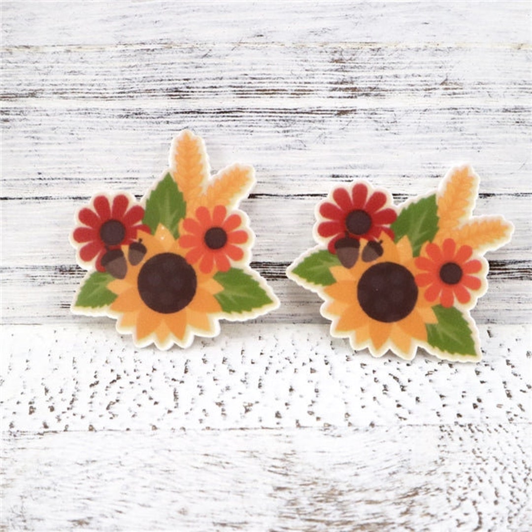 Fall Flowers Planar Resin Pack of 5 - Etsy