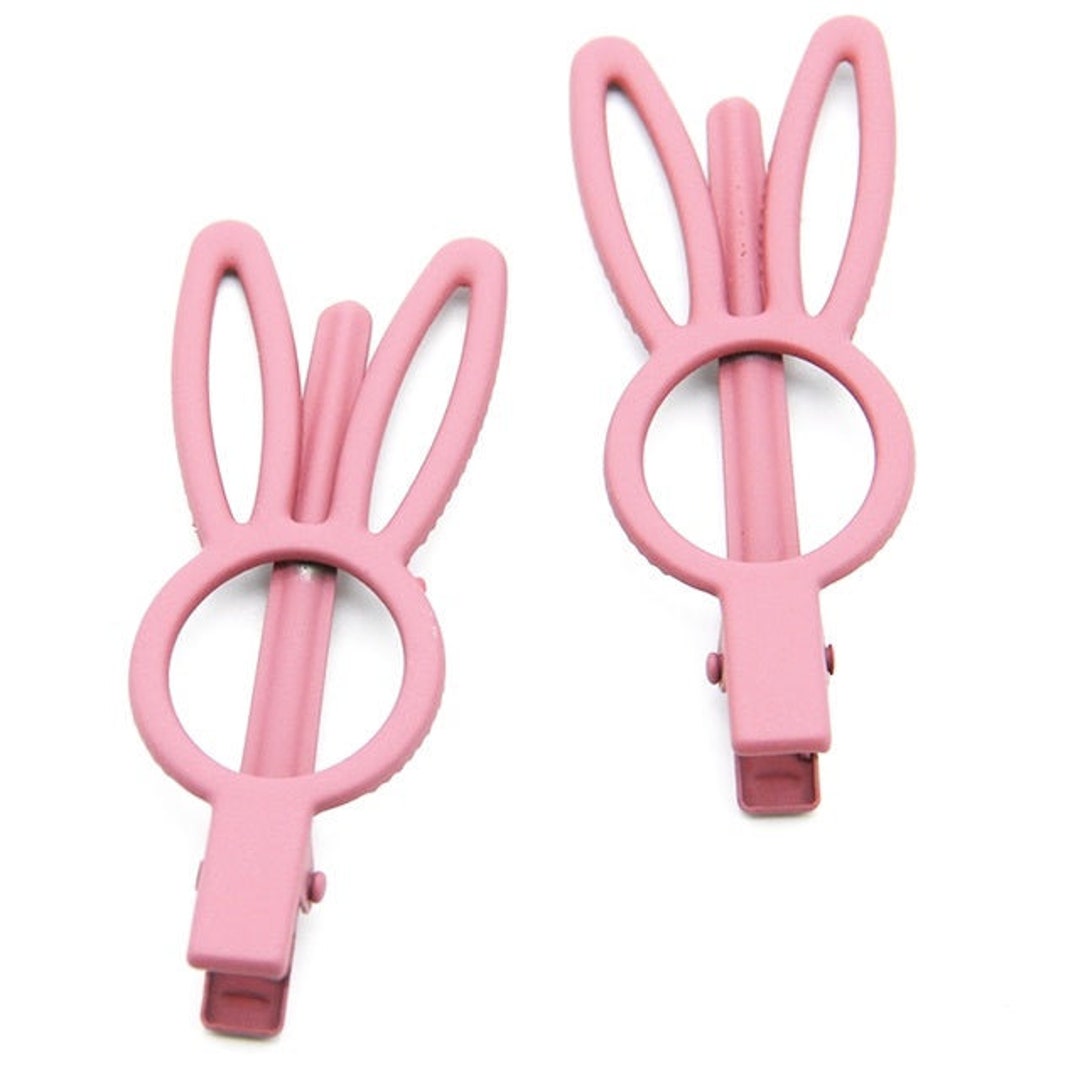 Blush Rabbit Hair Clip With Teeth - Pack of 2 - Etsy