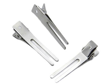 Metal Hair Clipdouble Prong Alligator Clipssliver Cliphair - Etsy