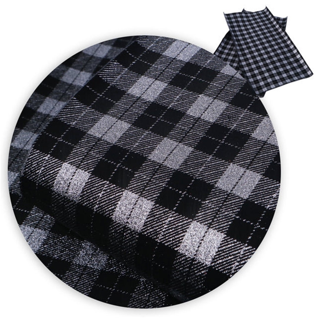 Silver Metallic Plaid Fabric Sheet - Etsy