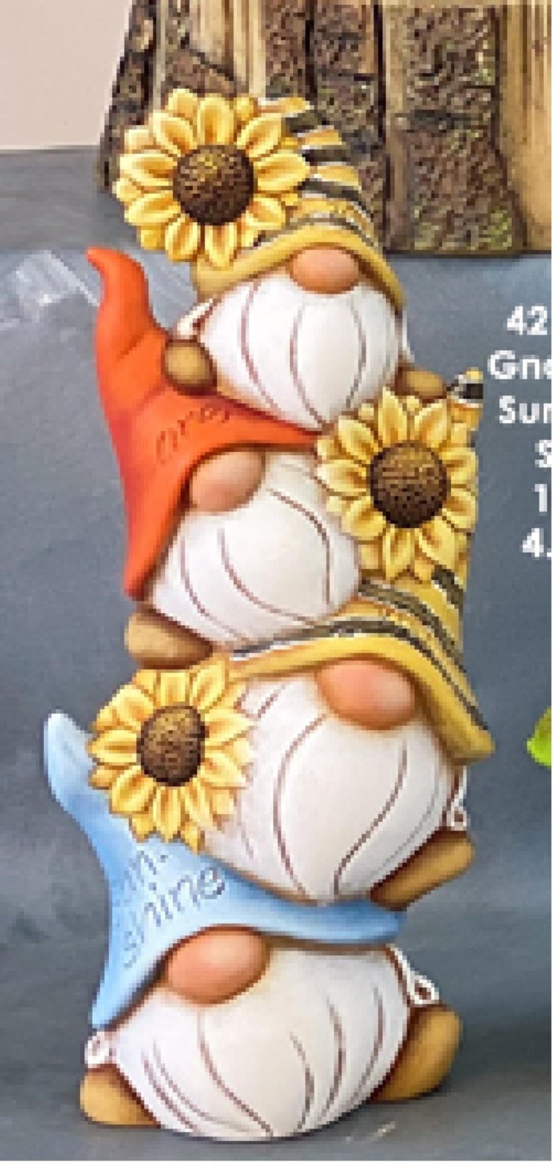 Sunflower Stack Ceramic Bisque Gnome (ready to Paint) - Etsy