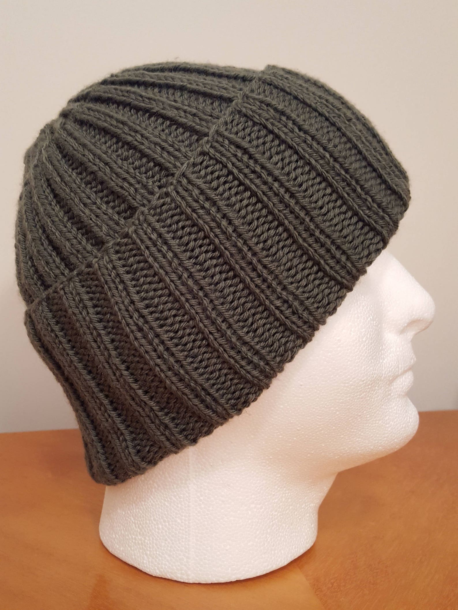 Men's Moss Green Knit Winter Hat - Etsy