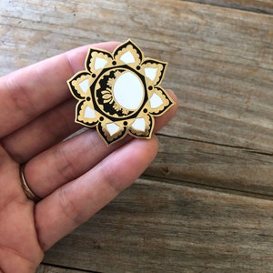 Moon Mandala Pin, Enamel Pin, Hard Enamel Pin, Moon Brooch, Gold Pin ...
