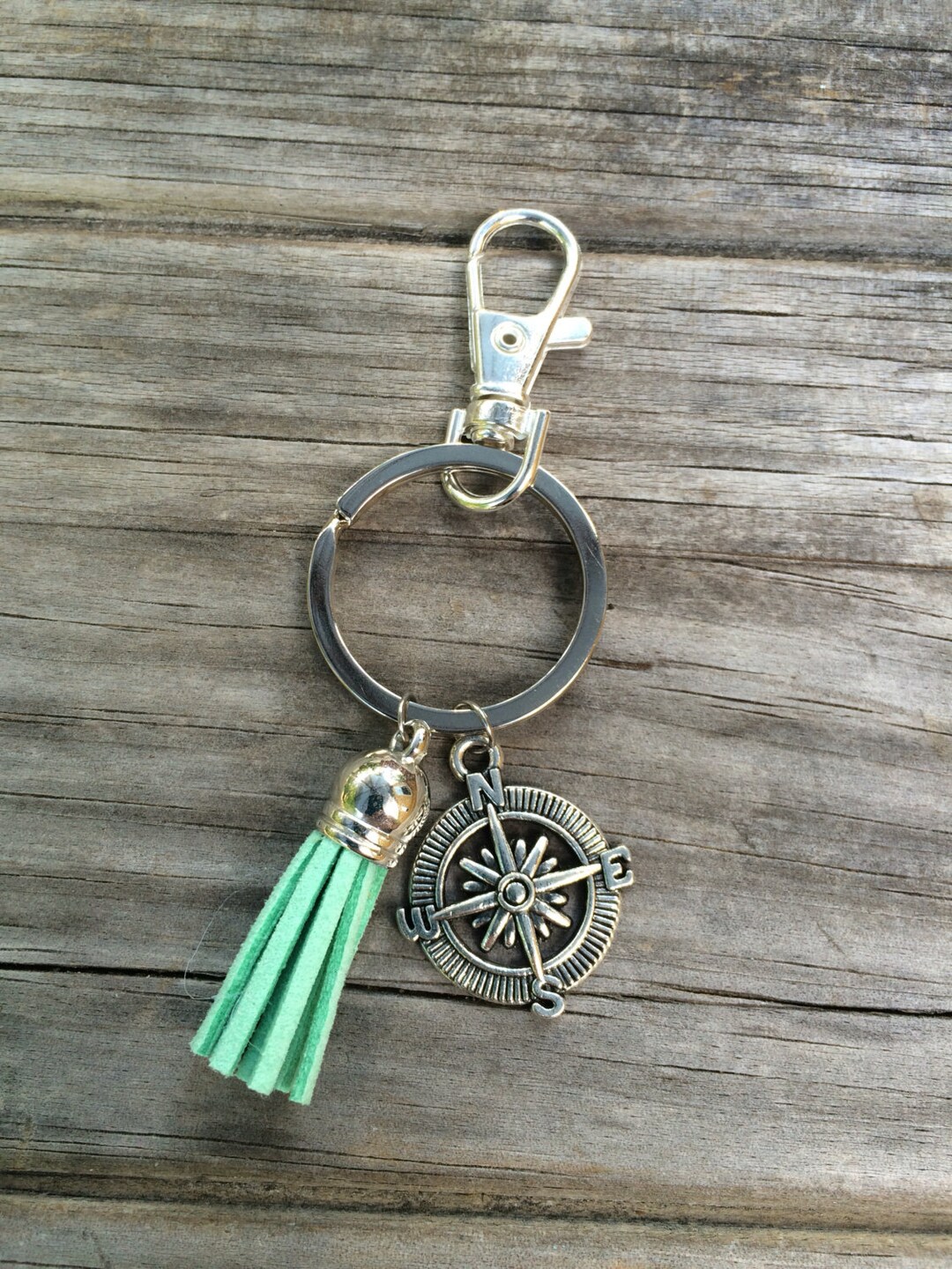 Compass Tassel Keychain Compass Keychain Keychain Purse - Etsy