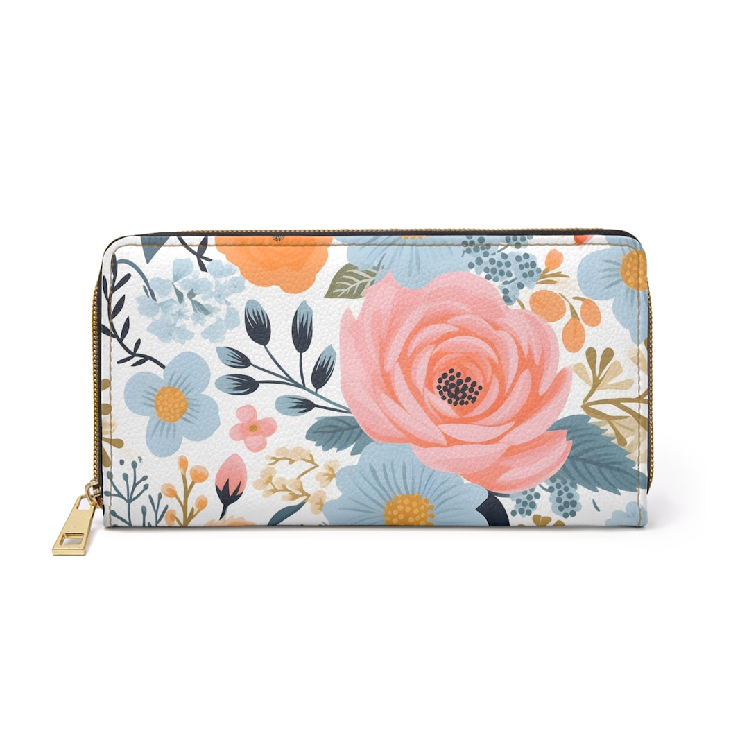 Spring Florals Zipper Wallet, Wildflowers Handheld Wallet, Easter ...