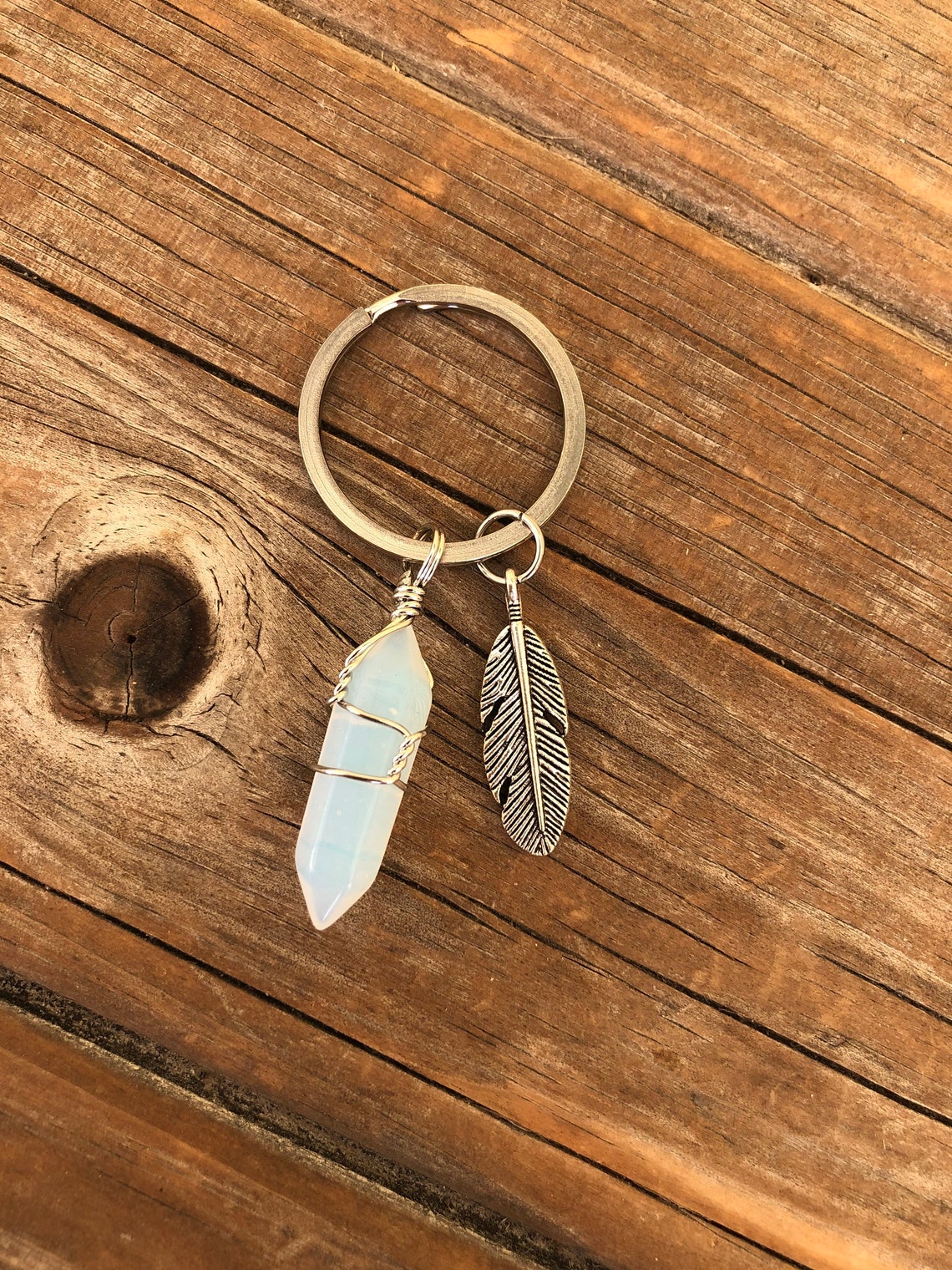 Feather Crystal Keychain, Feather Keychain, Boho Festival Jewelry, Boho ...