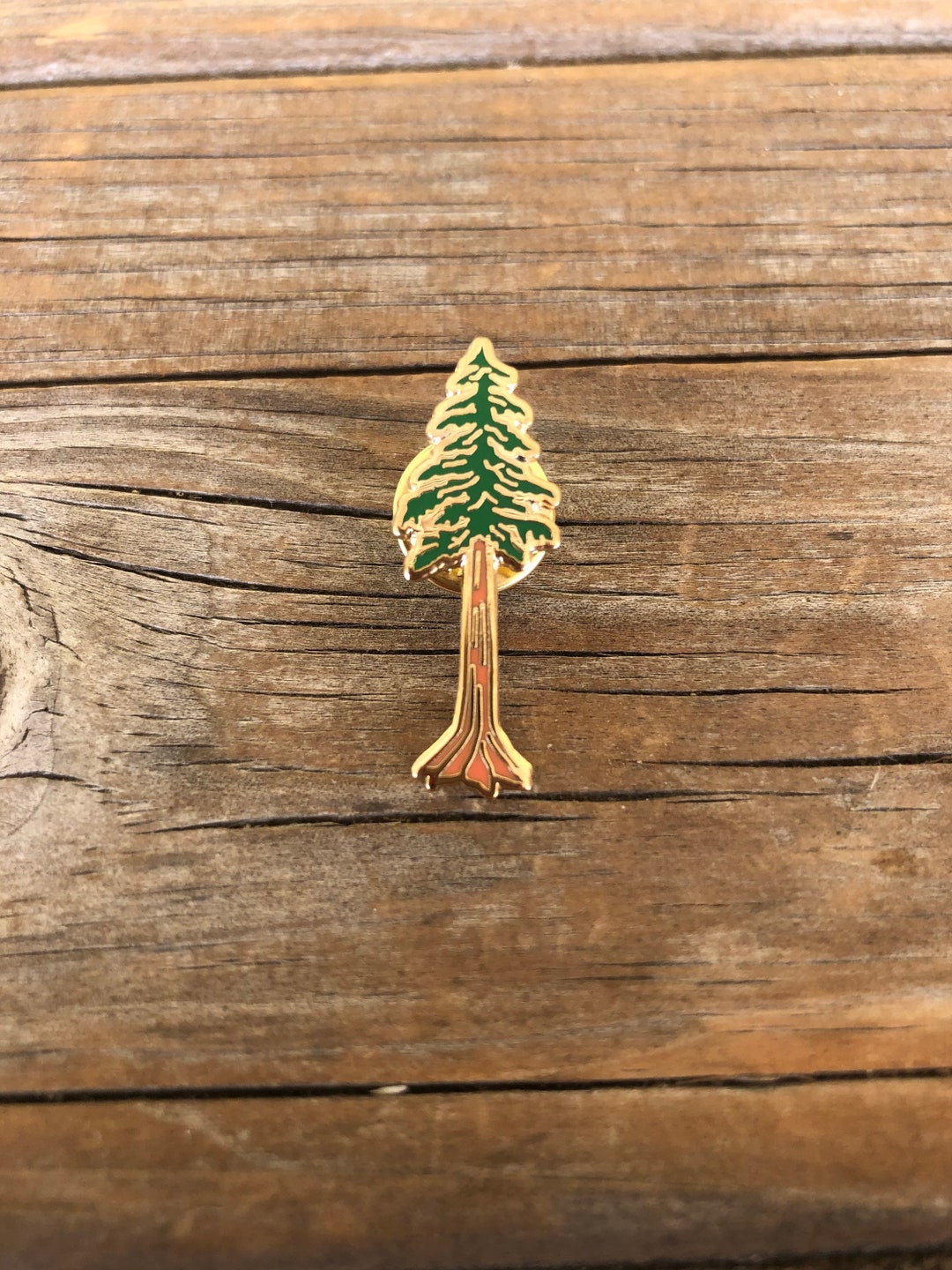 Redwood Enamel Pin, Hard Enamel Pin, Brooch, Gold Pin, Lapel Pin, Tree ...