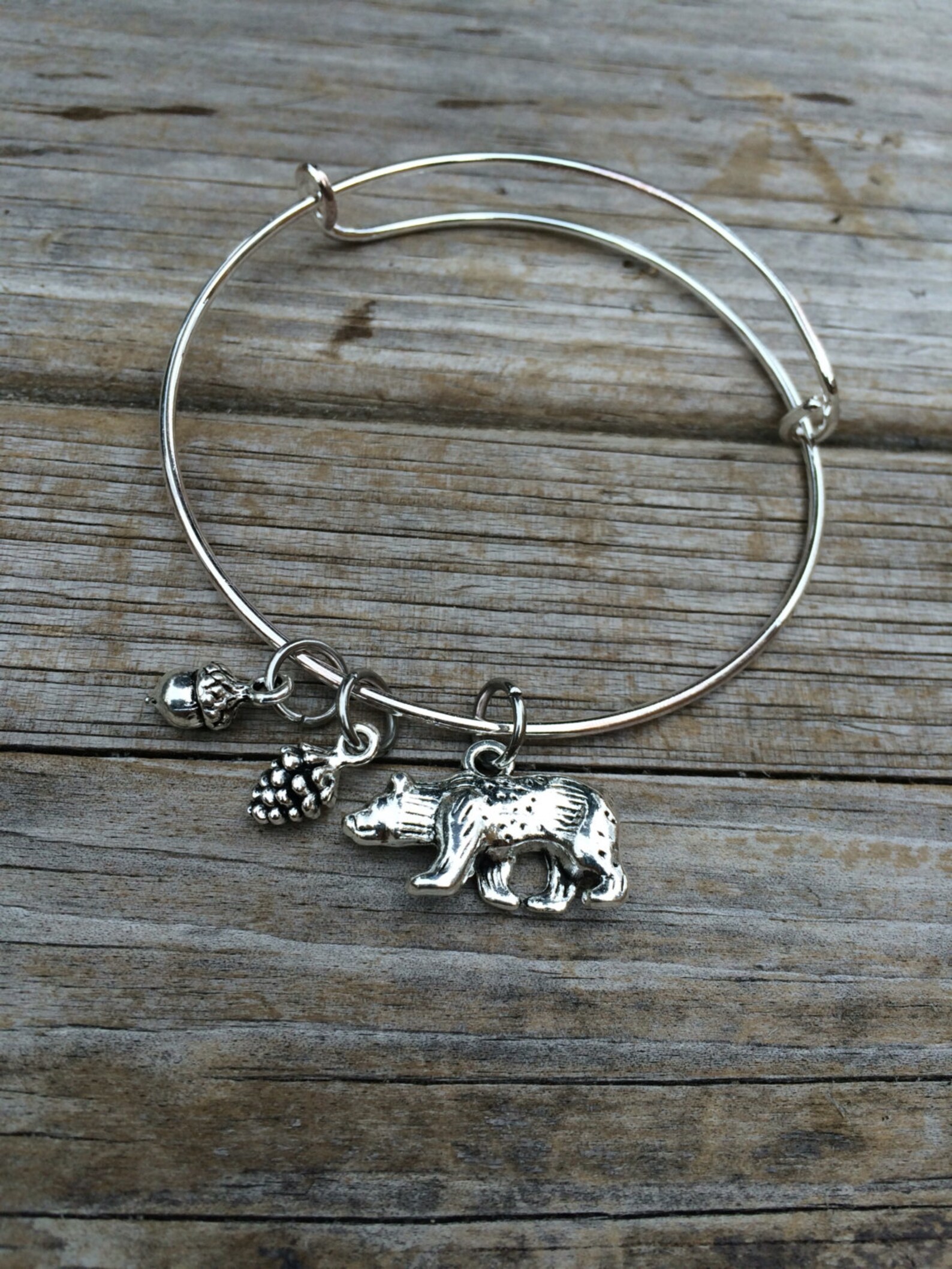 Bear Bracelet Charm Bracelet Wilderness Bracelet - Etsy