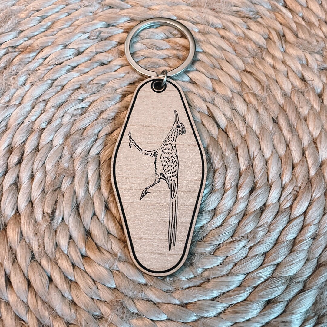 Roadrunner Retro Motel Keychain - Etsy