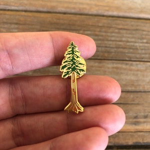 Redwood Enamel Pin, Hard Enamel Pin, Brooch, Gold Pin, Lapel Pin, Tree ...
