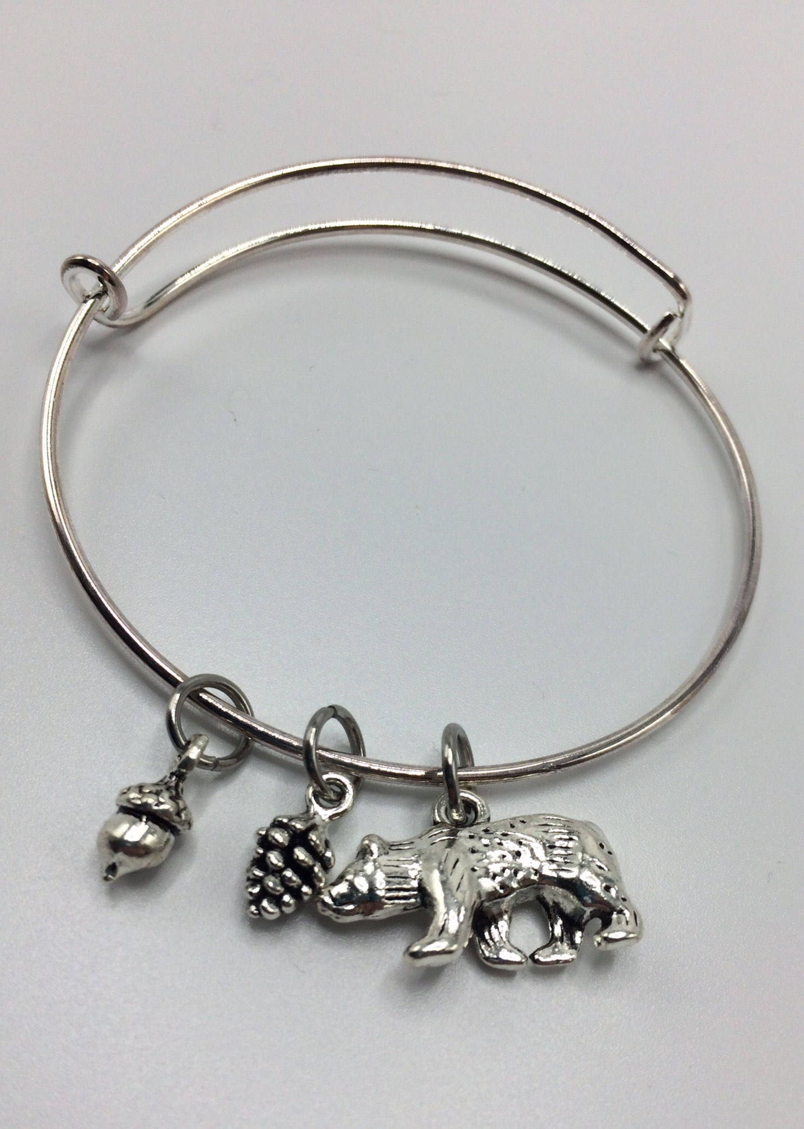 Bear Bracelet Charm Bracelet Wilderness Bracelet - Etsy