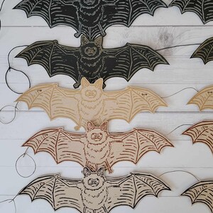 Paper Bat Garland Black and Copper Block Print on Card Stock Paper ...