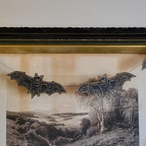 Paper Bat Garland - Black and Copper - Block Print on Card Stock Paper ...