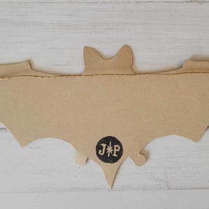 Handmade Paper Bat Garland: Block Print Halloween Decor - Cream and ...