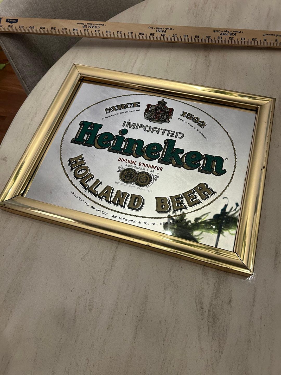 Vintage Heineken Holland Beer Mirror – 1980s Gold Frame Bar Sign - Etsy