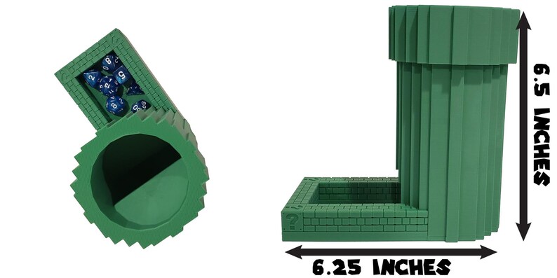 Super Mario Bros Dice Towers 3D Printed: Pixel & Round Tubes (STL ...