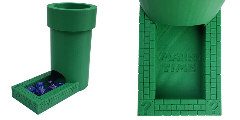 Super Mario Bros Dice Towers 3D Printed: Pixel & Round Tubes (STL ...