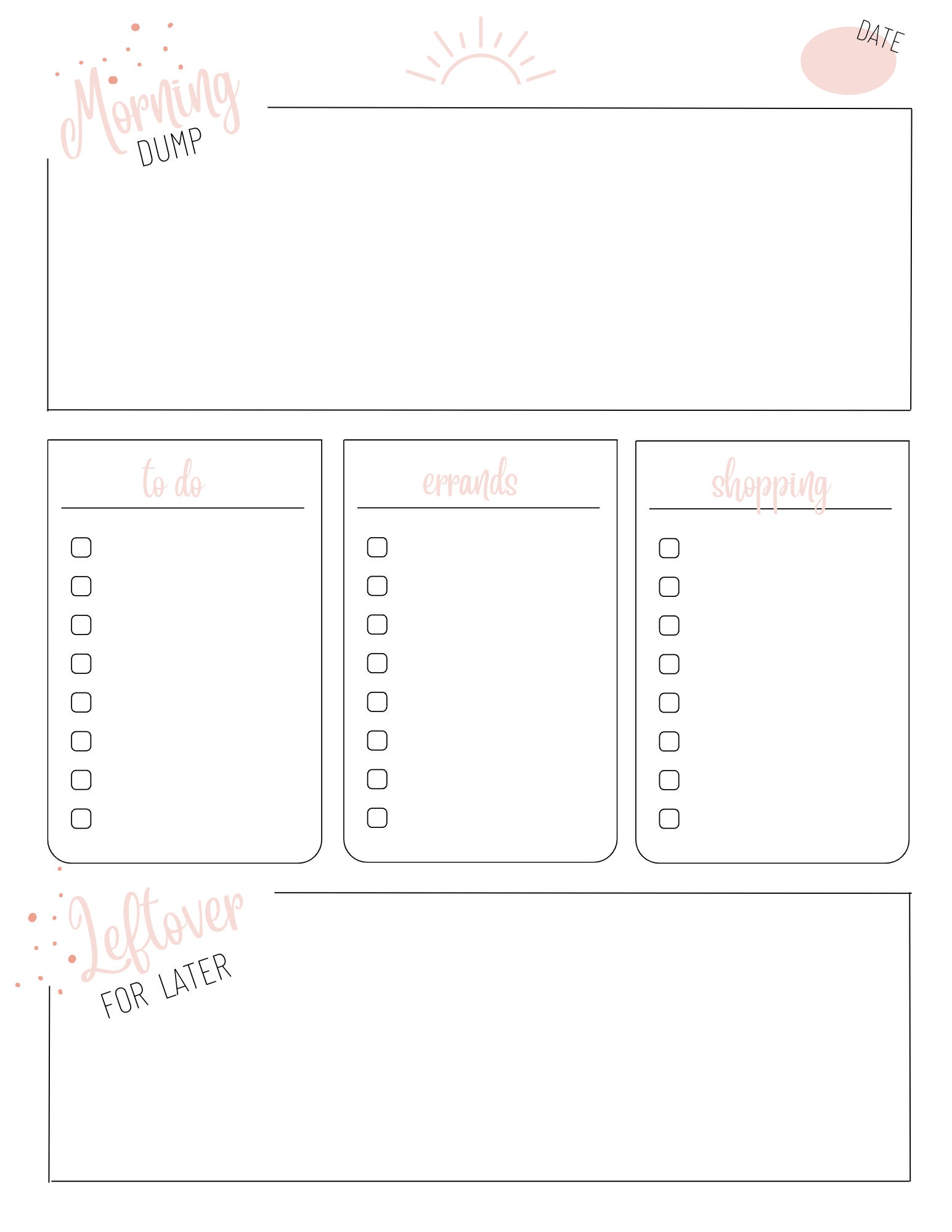 Daily Plan Brain Dump Instant Download Printable - Etsy