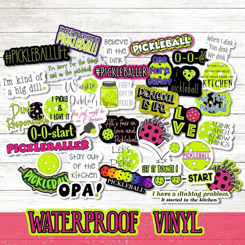 Pickleball Diecut Vinyl Stickers YOU PICK Pickleball Water - Etsy