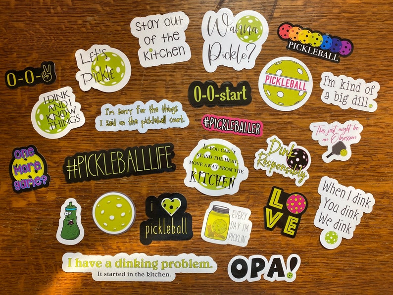 Pickleball Diecut Vinyl Stickers YOU PICK Pickleball Water - Etsy