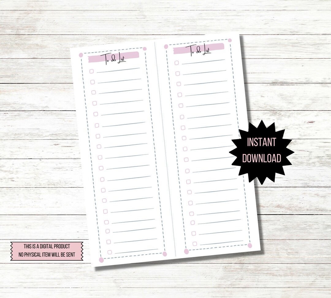 To Do List Printable Digital Download Double PDF Planner Pages - Etsy