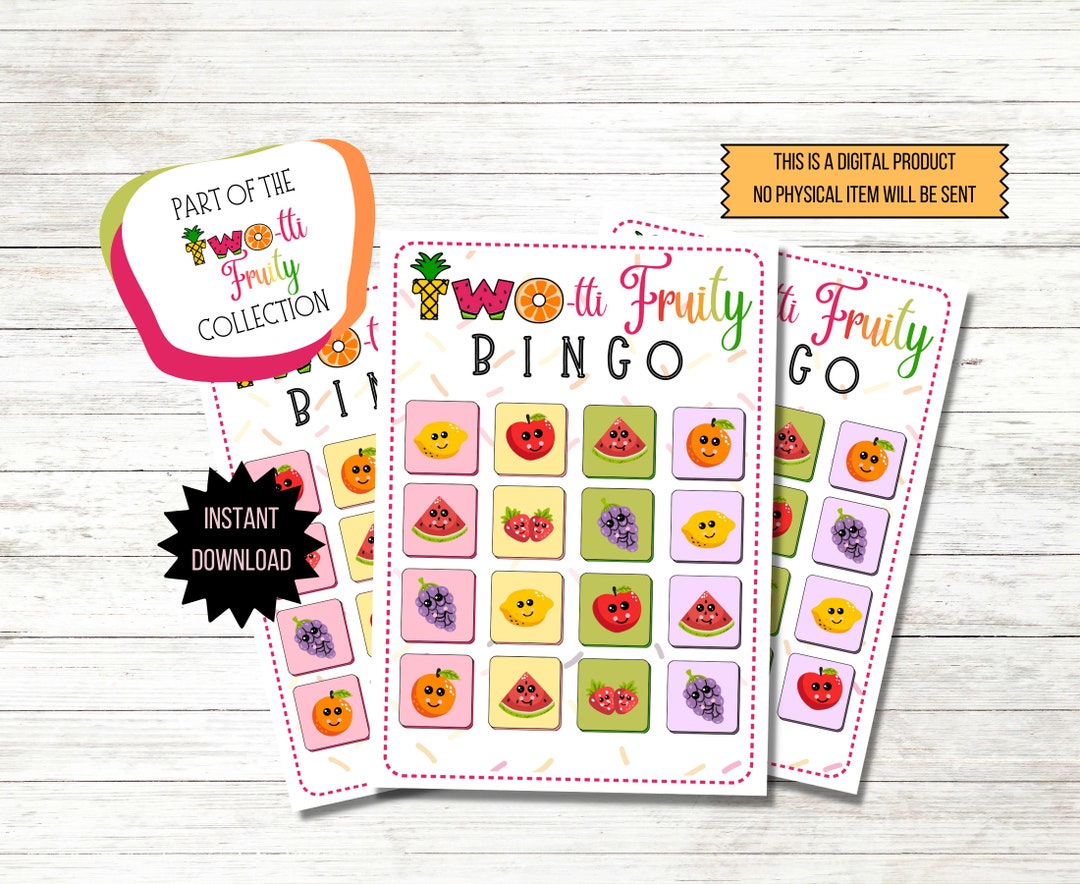 Two-tti Fruity Bingo Games Party Game Second Birthday Fruit Collection ...