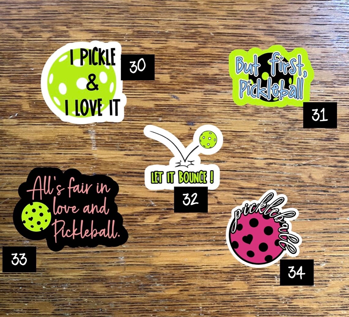 Pickleball Diecut Vinyl Stickers YOU PICK Pickleball Water - Etsy