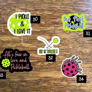 Pickleball Diecut Vinyl Stickers YOU PICK Pickleball Water - Etsy