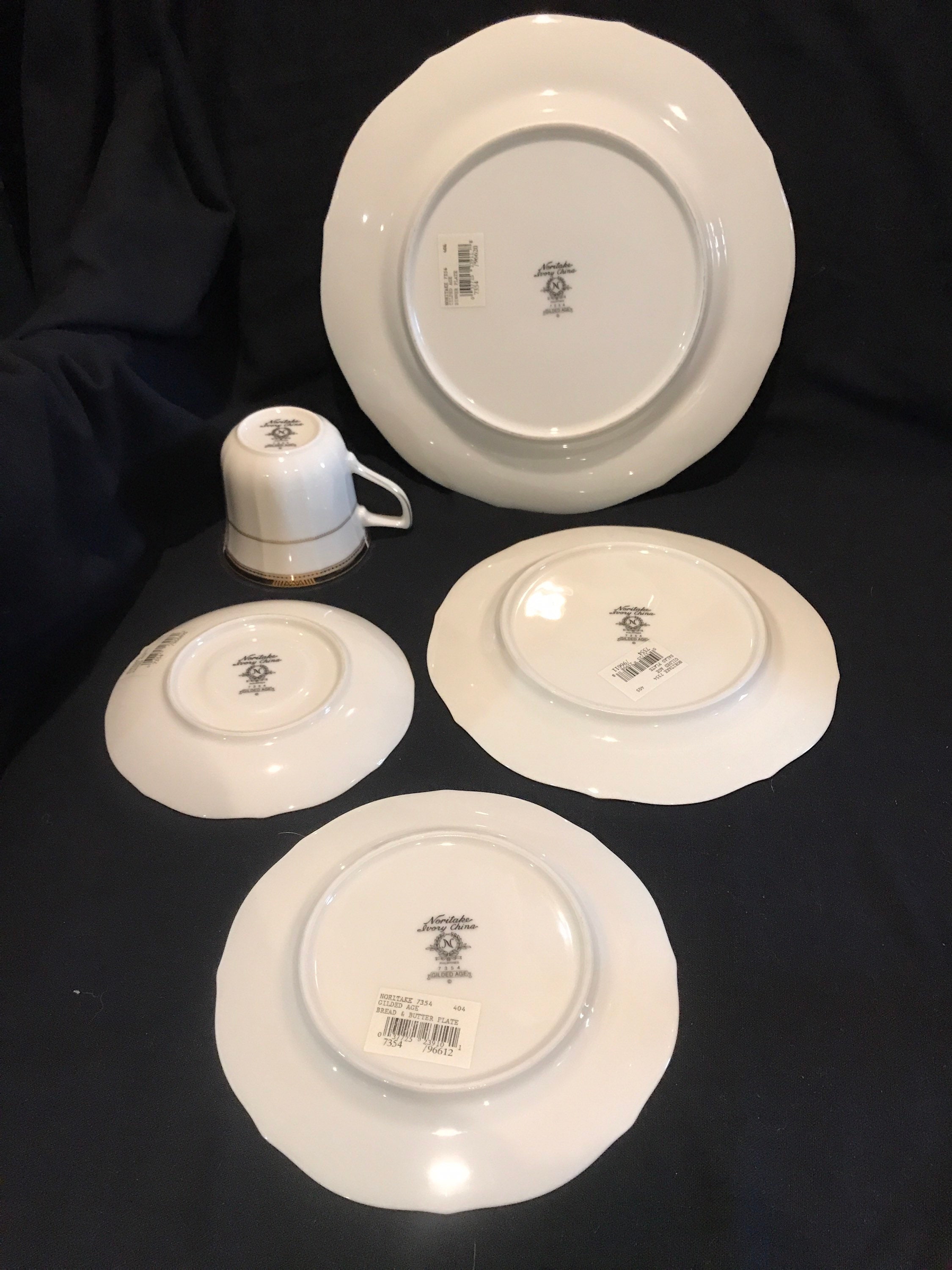 Noritaki 5 Piece Dinnerware Setting Gilded Age 7354 Black and Gold - Etsy