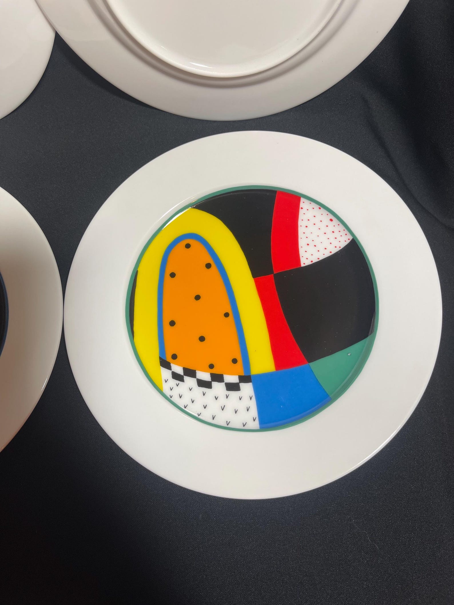 Susan Eslick Modern Cubism Set 4 Porcelain Plates Made by Felissimo ...