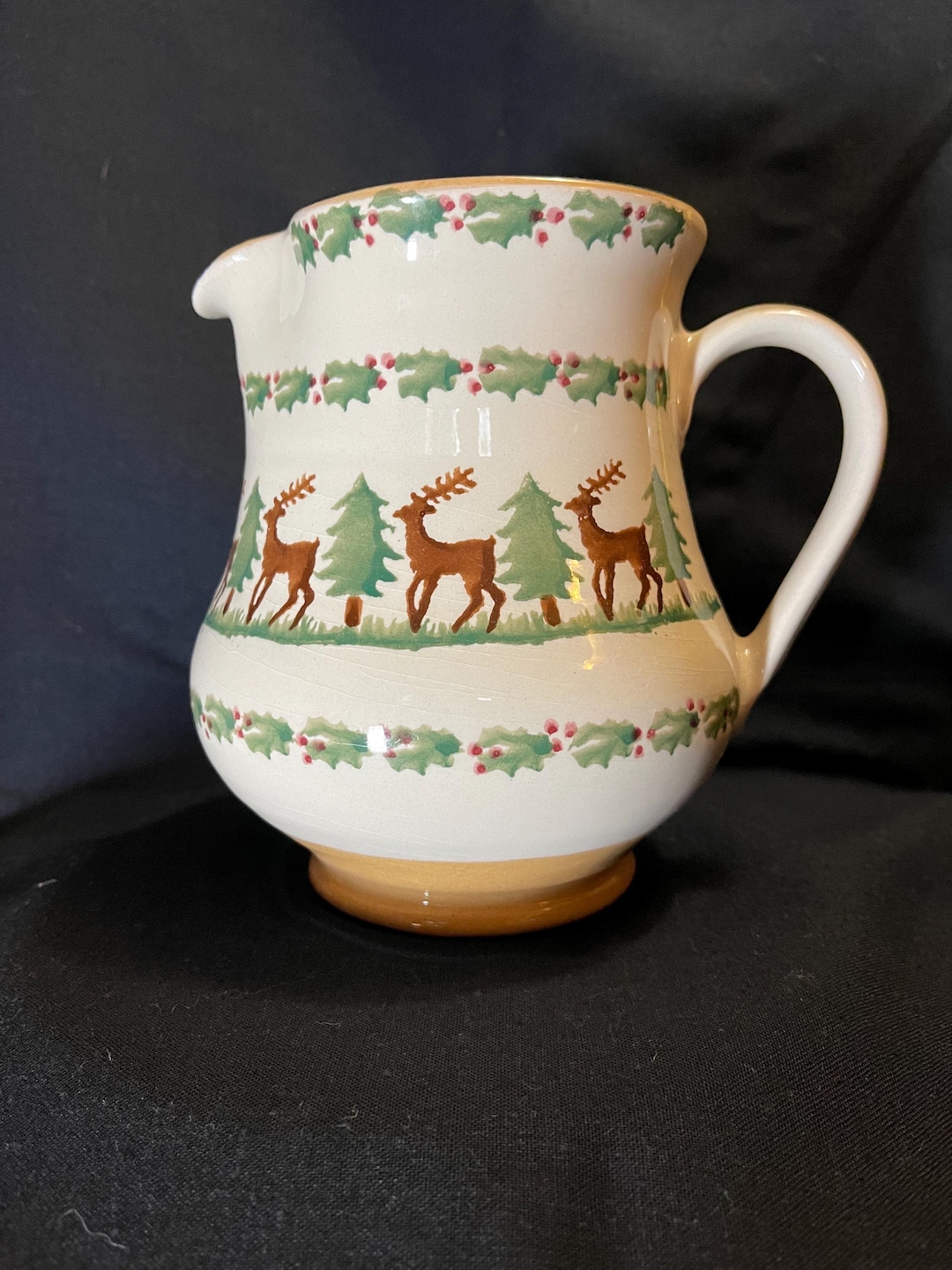 Nicholas Mosse Hand Made Pottery Pitcher With Reindeer Ireland - Etsy