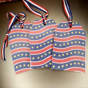 Patriotic, 4th of July, Ornaments, Tags, Red White and Blue, Americana ...