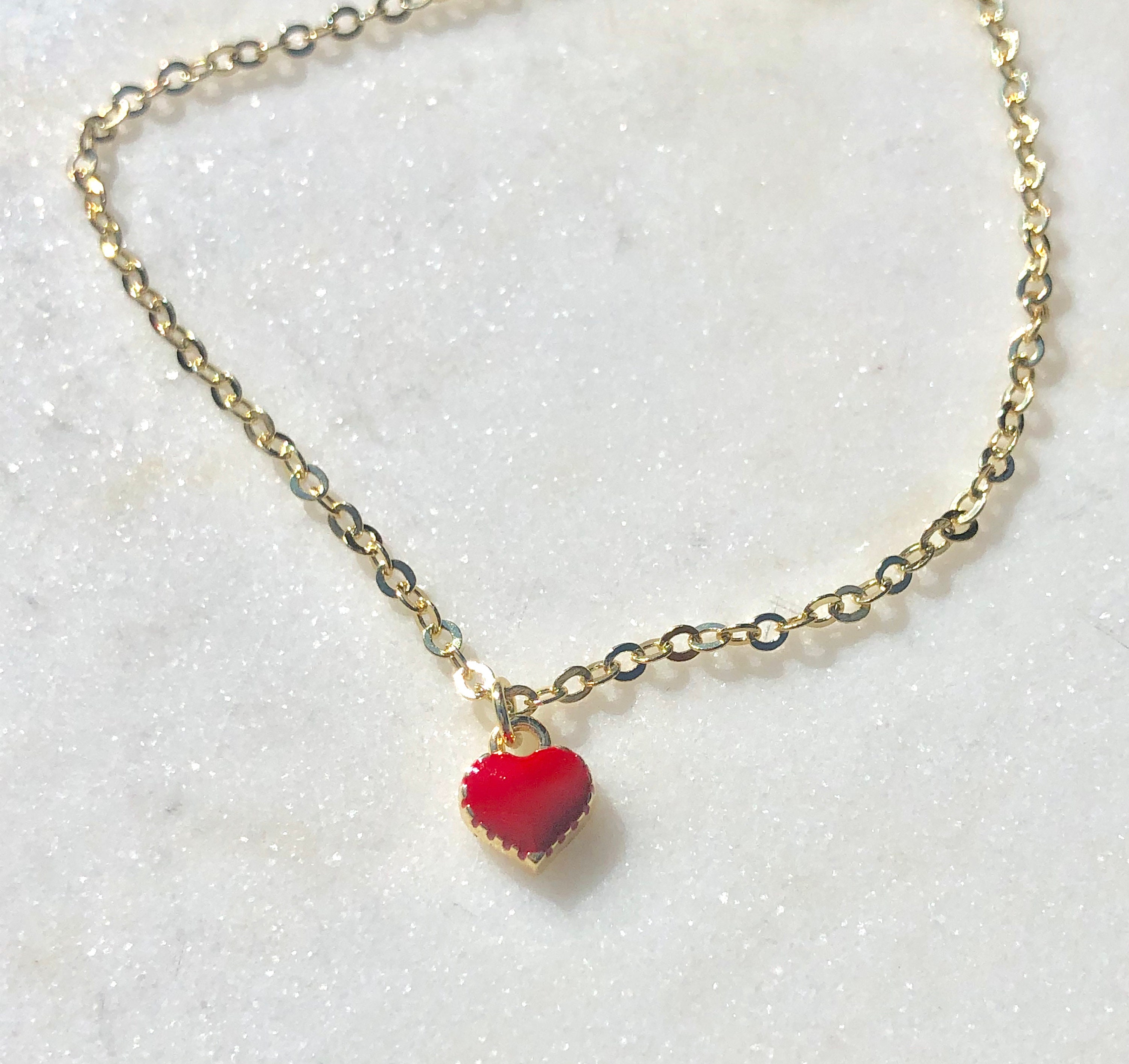 Collar de corazón Tiny Heart Gold Chain Womens Jewelry Ideas de regalo ...