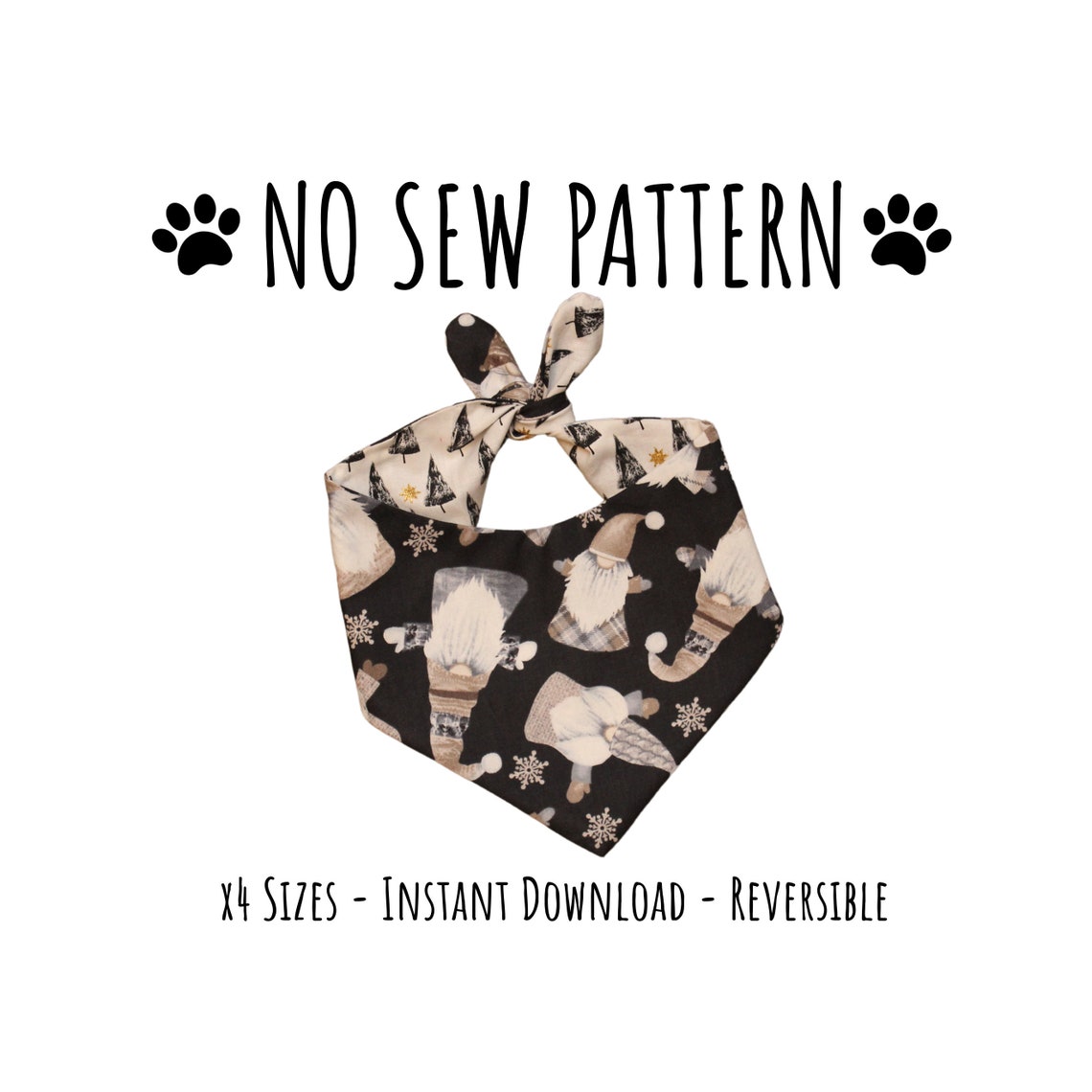 No Sew PDF Pattern/tutorial Dog Bandana X4 Sizes Instant | Etsy