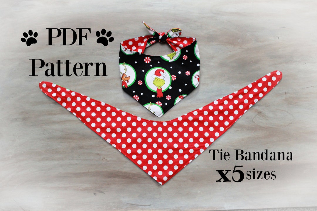 PDF PATTERN Tutorial Dog Bandana Now with 5 sizes Instant Download PDF Pet Bandana Sewing Pattern Dog Bandana Cat Bandana Easy Etsy France