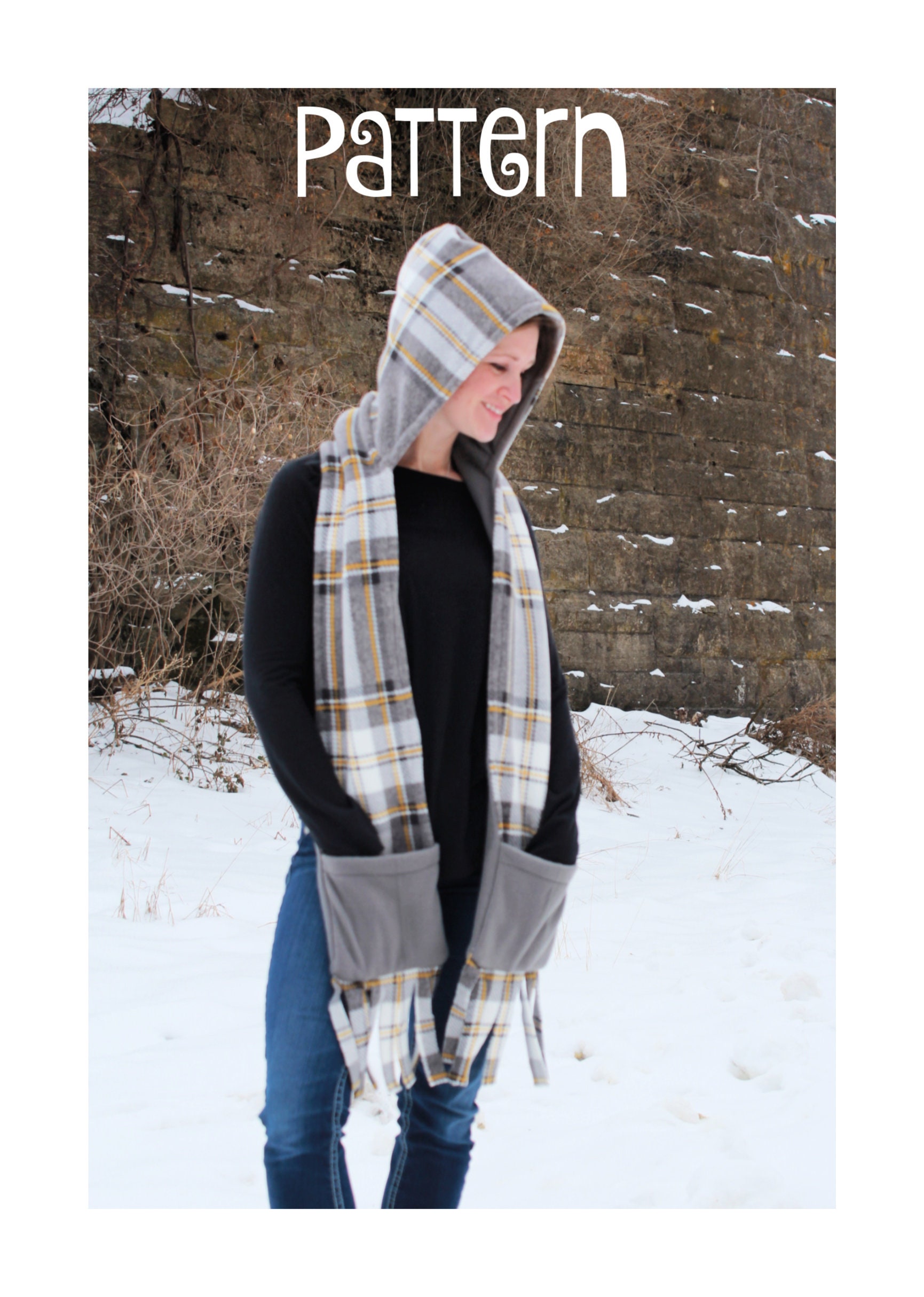 PDF PATTERN hooded Scarf Sewing Pattern Instant Download | Etsy