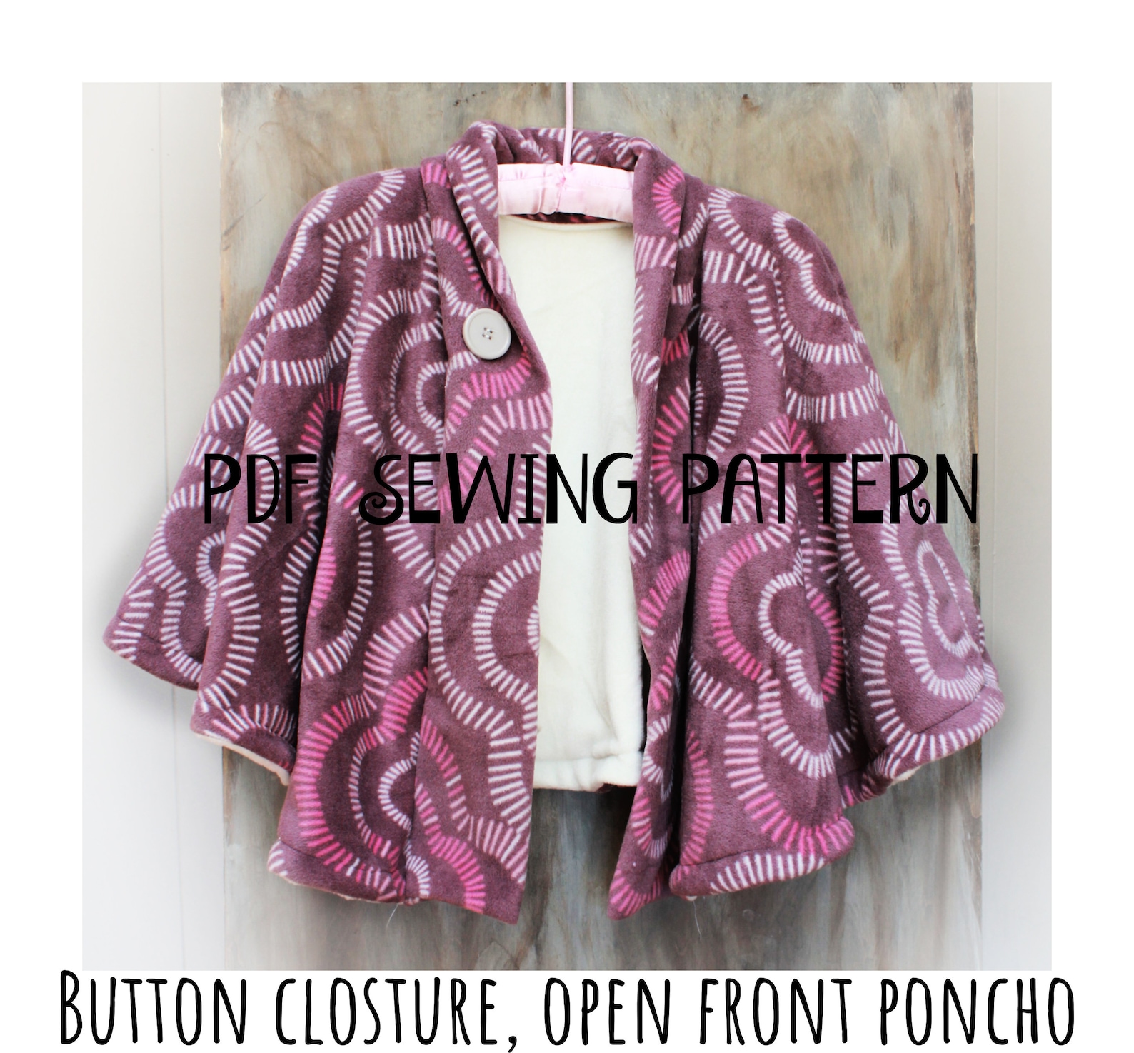 Poncho PDF Sewing Tutorial/pattern - Ages Baby Through Adult - Instant ...