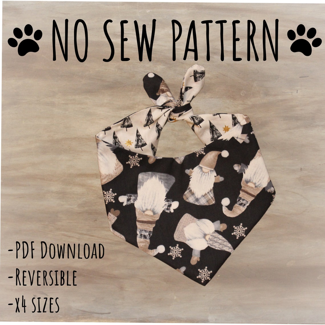 No Sew PDF Pattern/tutorial Dog Bandana X4 Sizes Instant | Etsy